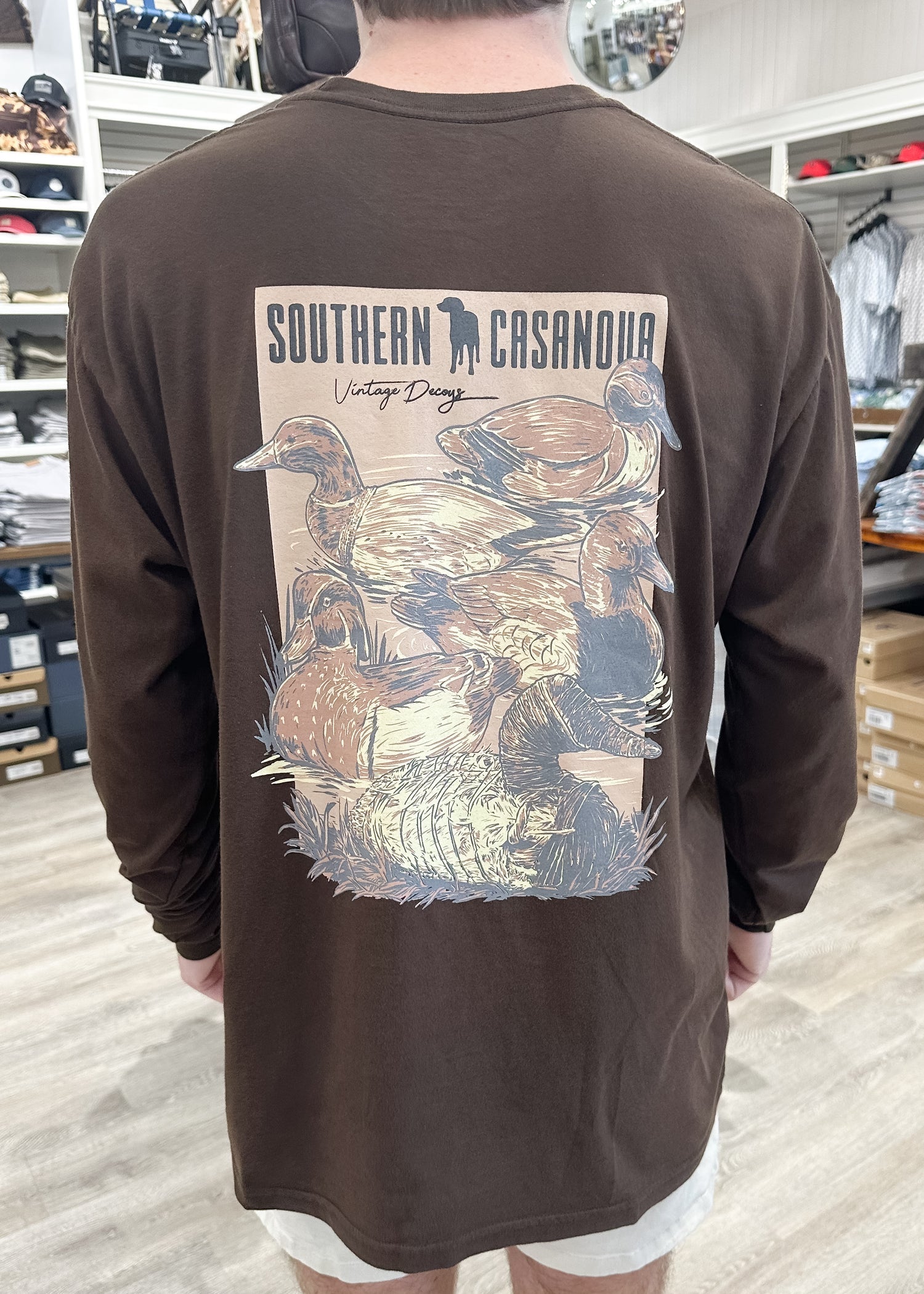 Southern Casanova Vintage Decoys Long-Sleeve T-Shirt - Dark Brown